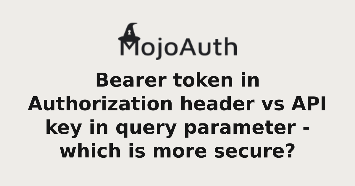 Bearer token in Authorization header vs API key in query parameter ...