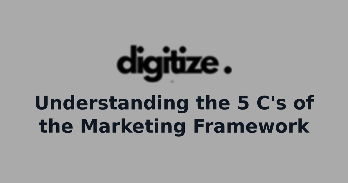 Understanding the 5 C's of the Marketing Framework | Digital Insights ...