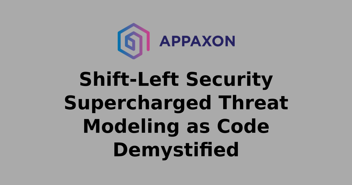 Shift-Left Security Supercharged Threat Modeling as Code Demystified | AppAxon Security Portal ...